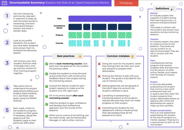 Write the Mentoring Session Report - OpenClassrooms